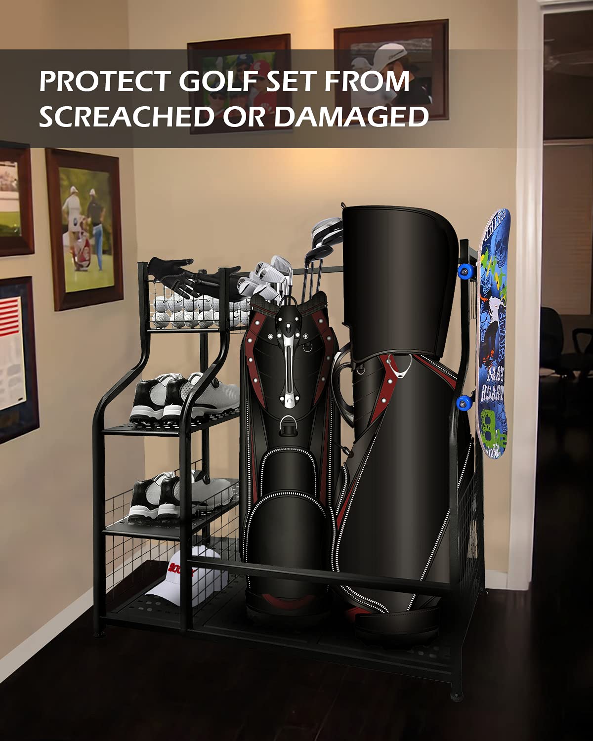 Buy Mythinglogic Golf Storage Garage Organizer,Golf Bag Storage Stand ...