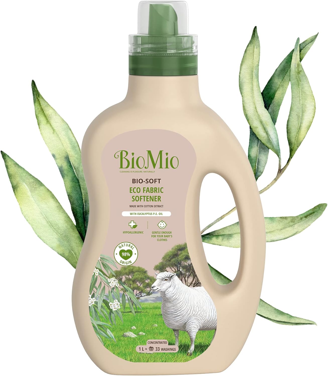 BioMio Bio-Soft Eco Fabric Softener with Eucalyptus - 33 Washes, Pack ...