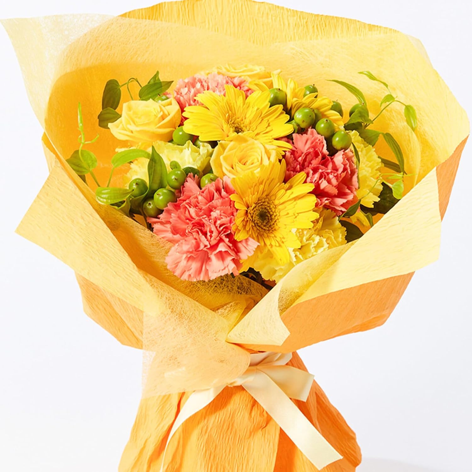 Amazon｜bloomee(ブルーミー) 【人気No.1】 そのまま飾れるブーケ Mサイズ 黄 花 花束 生花 アレンジメント ギフト プレゼント 花瓶不要 水いらず お祝い 誕生日 母の日 ...