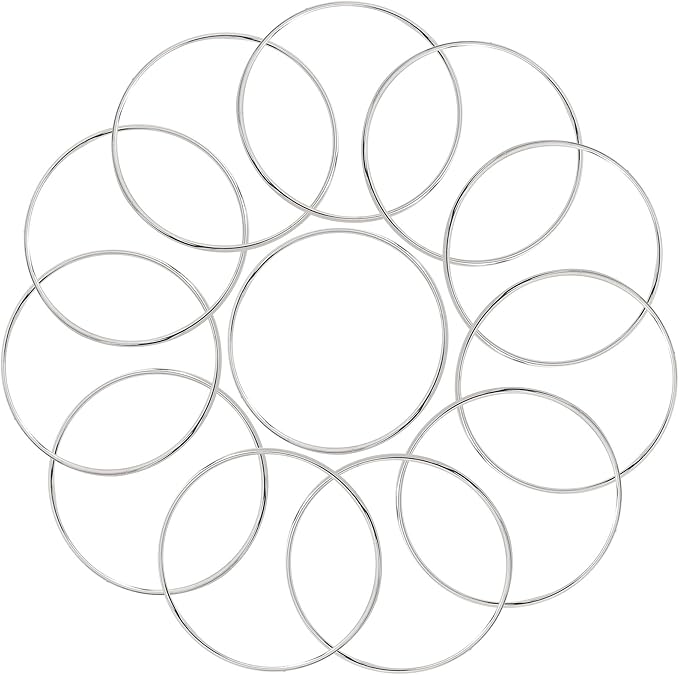 Amazon.com: Framendino, 12 Pack 4 Inch Metal Rings Hoops Silver Dream ...