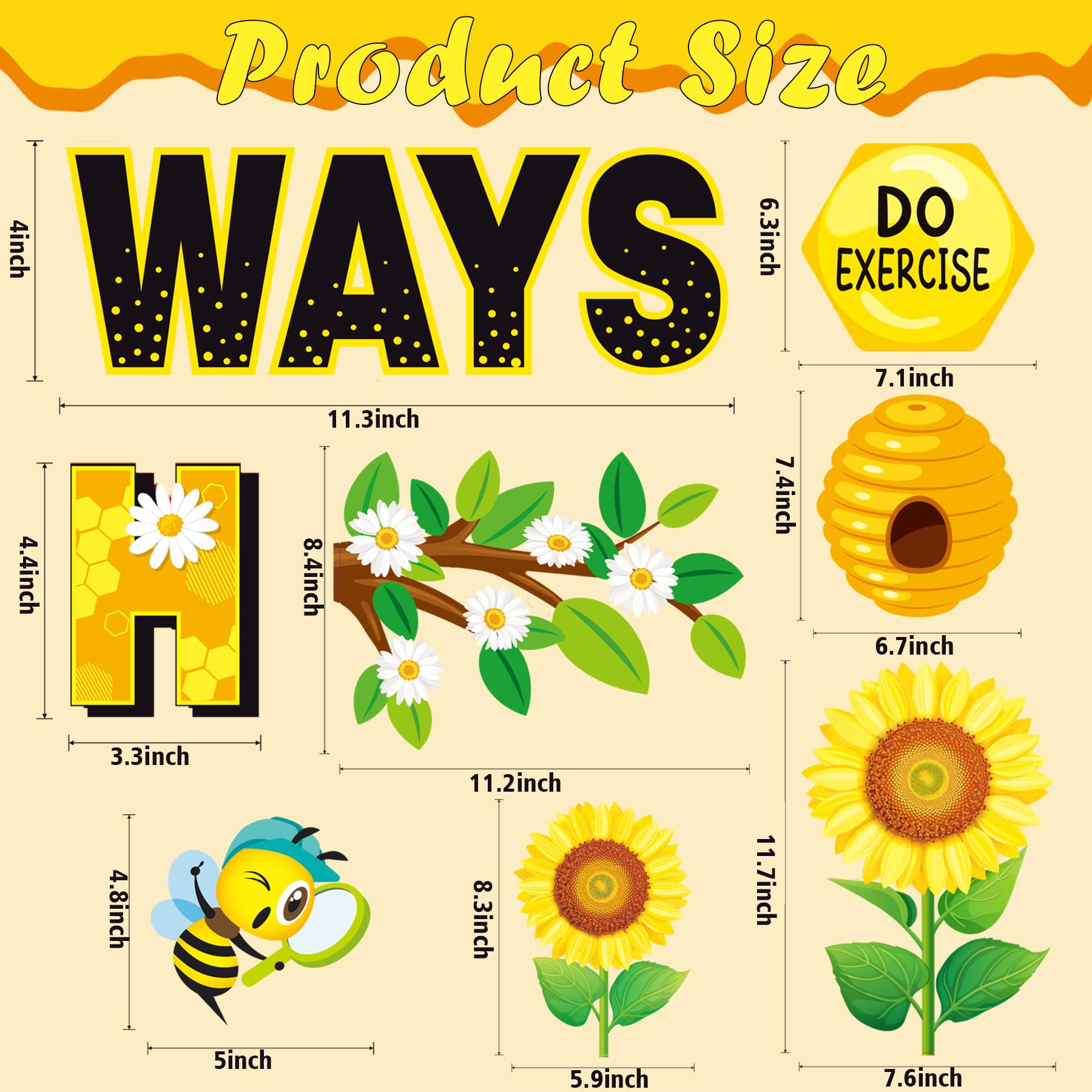 Snapklik.com : 53 Pieces Bee Healthy Bulletin Board Decorations ...