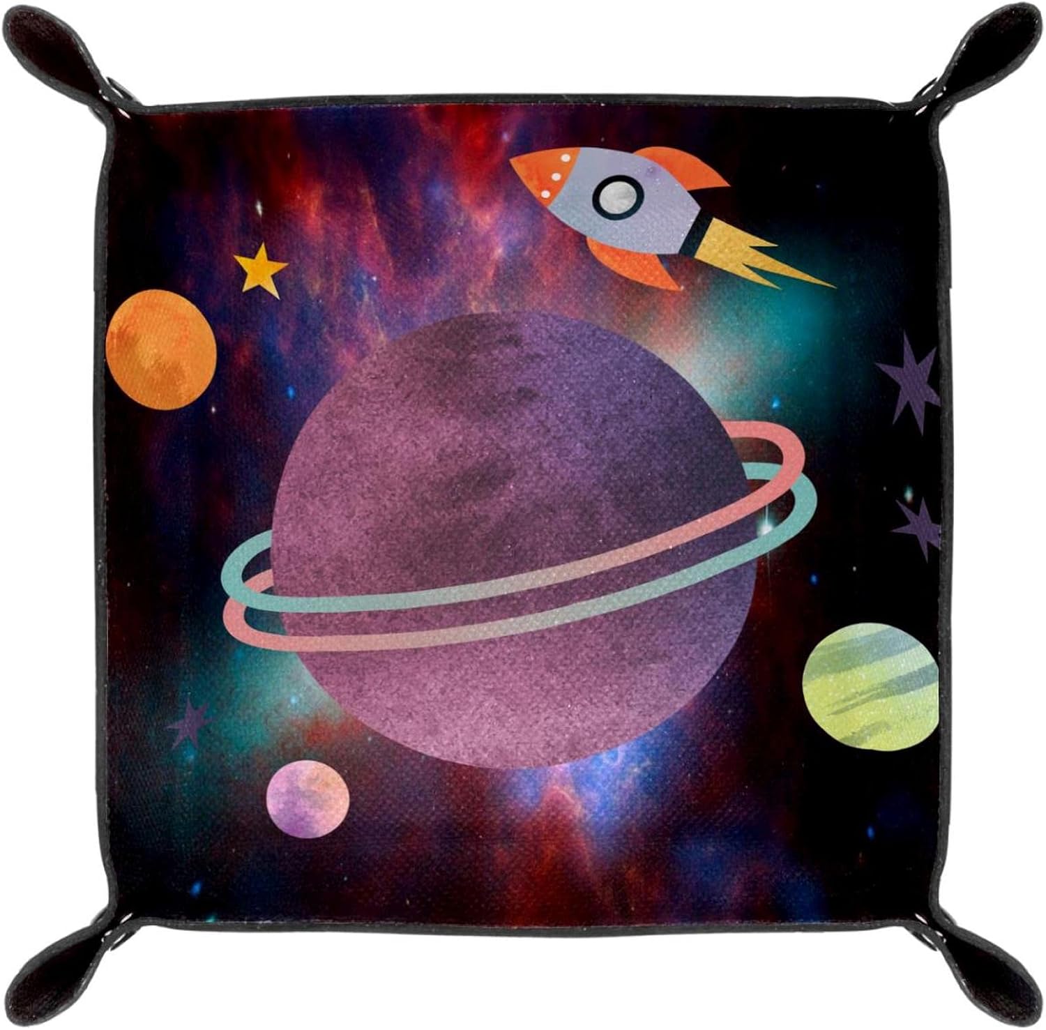 Amazon.com: NigelMu Jewelry Trays,Fold Leather Tray,Universe Planet ...