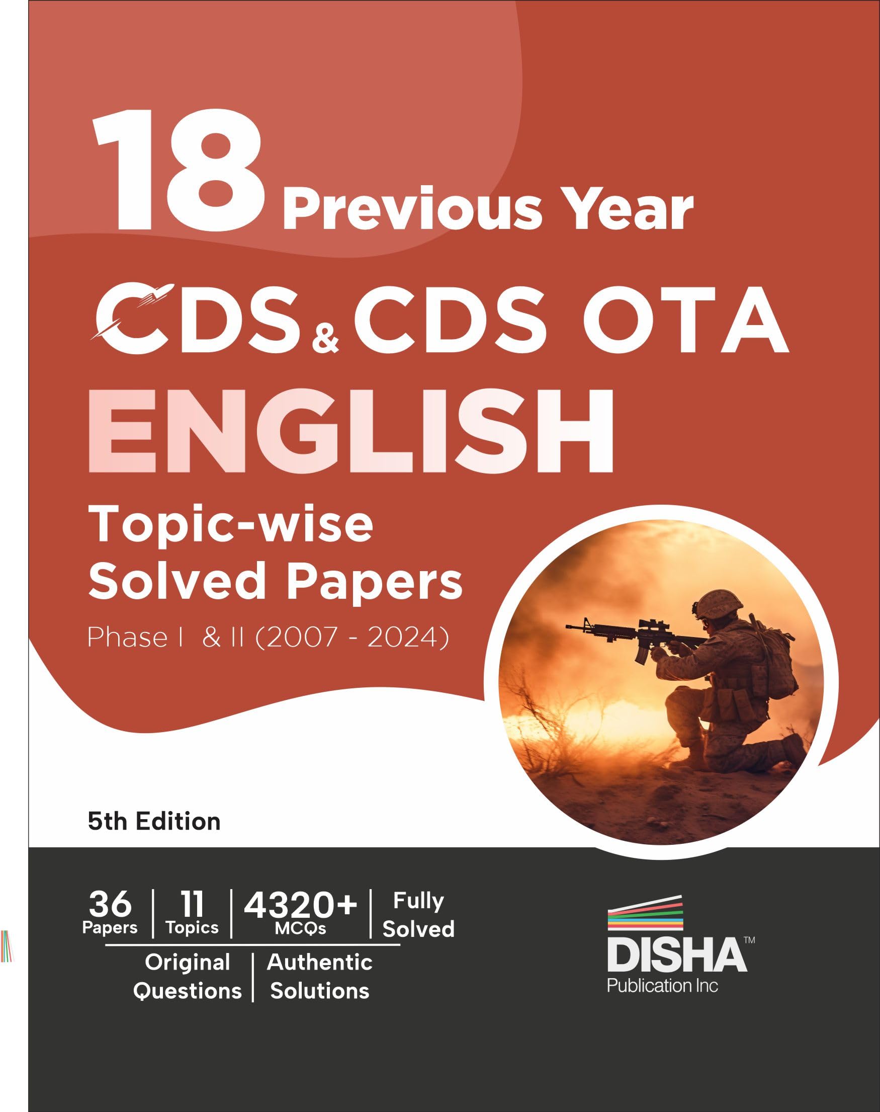18 Previous Year CDS & CDS OTA English Topic-wise Solved Papers Phase I ...