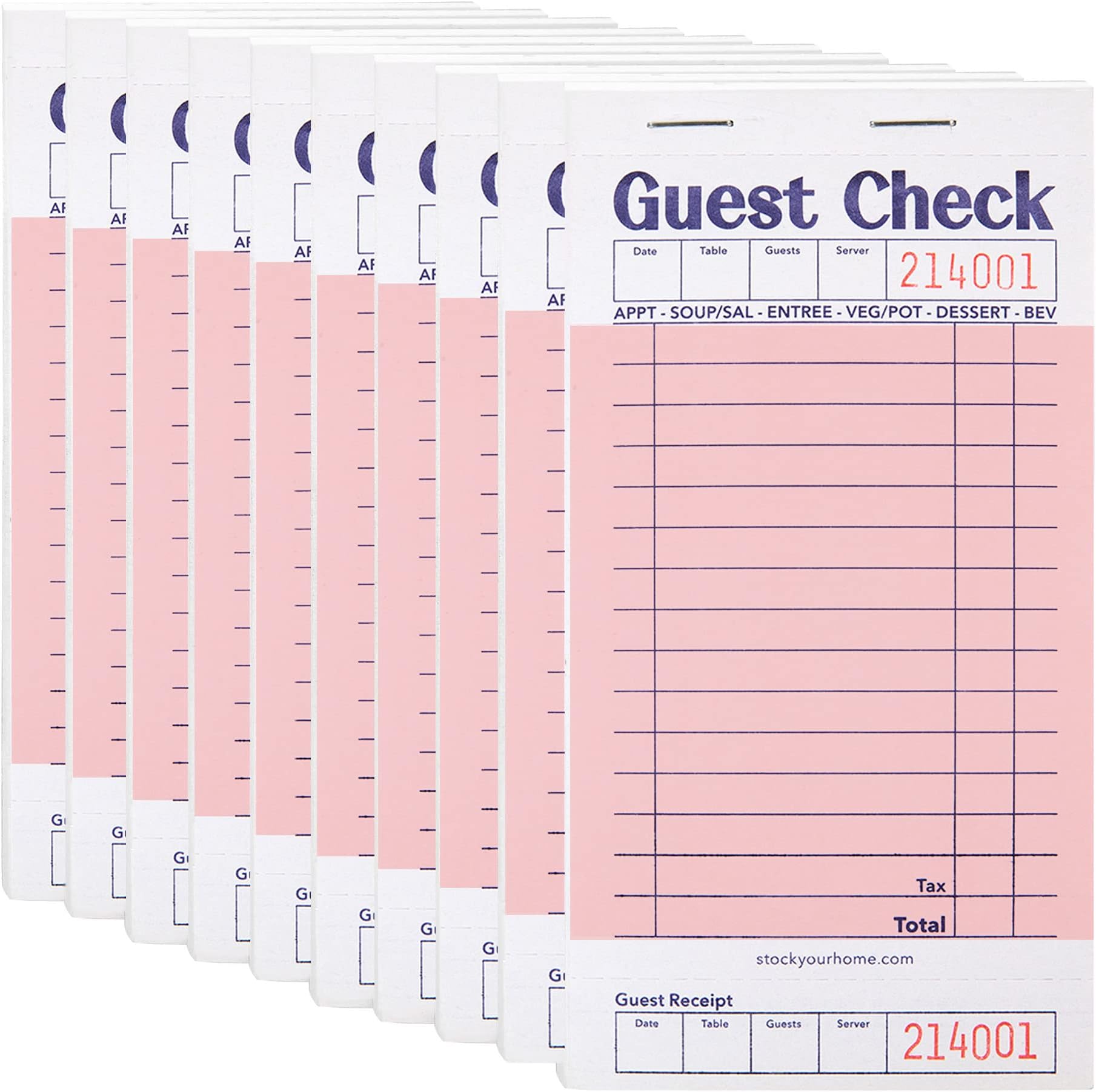 Amazon.com: KitchenDine Guest Checks for Restaurants - 10 Pads with 50 ...