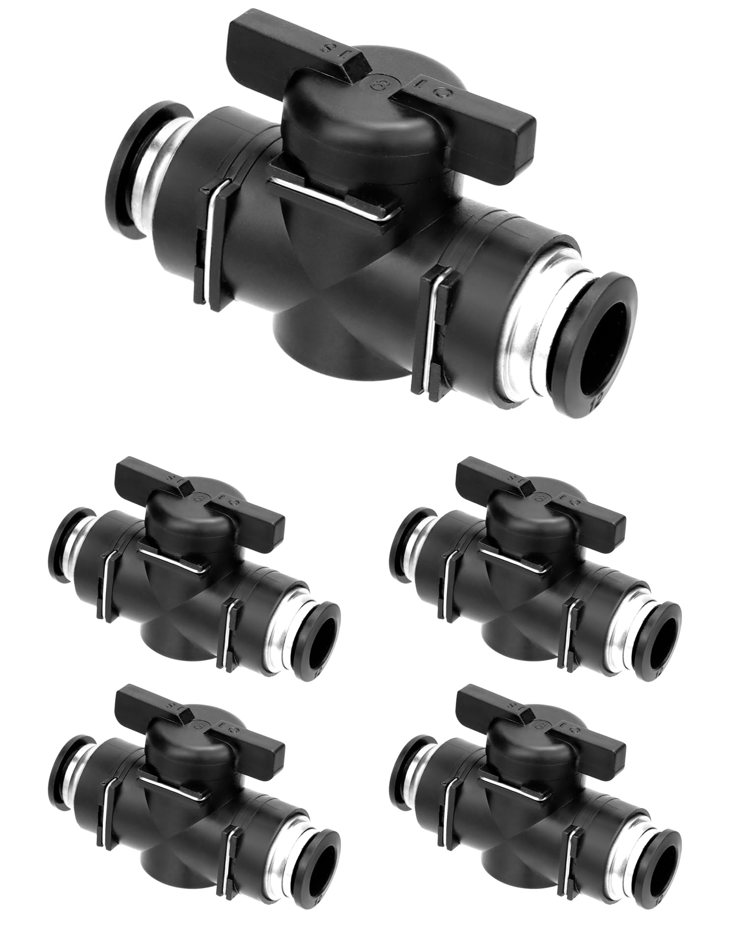 Amazon.com: QWORK Push to Connect Fitting Ball Valve, 5 Pcs 12mm ...