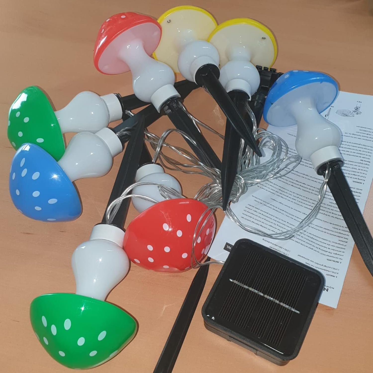 NOWSOK Solar Mushroom String Lights for Outside Garden Decor, Mushroom ...