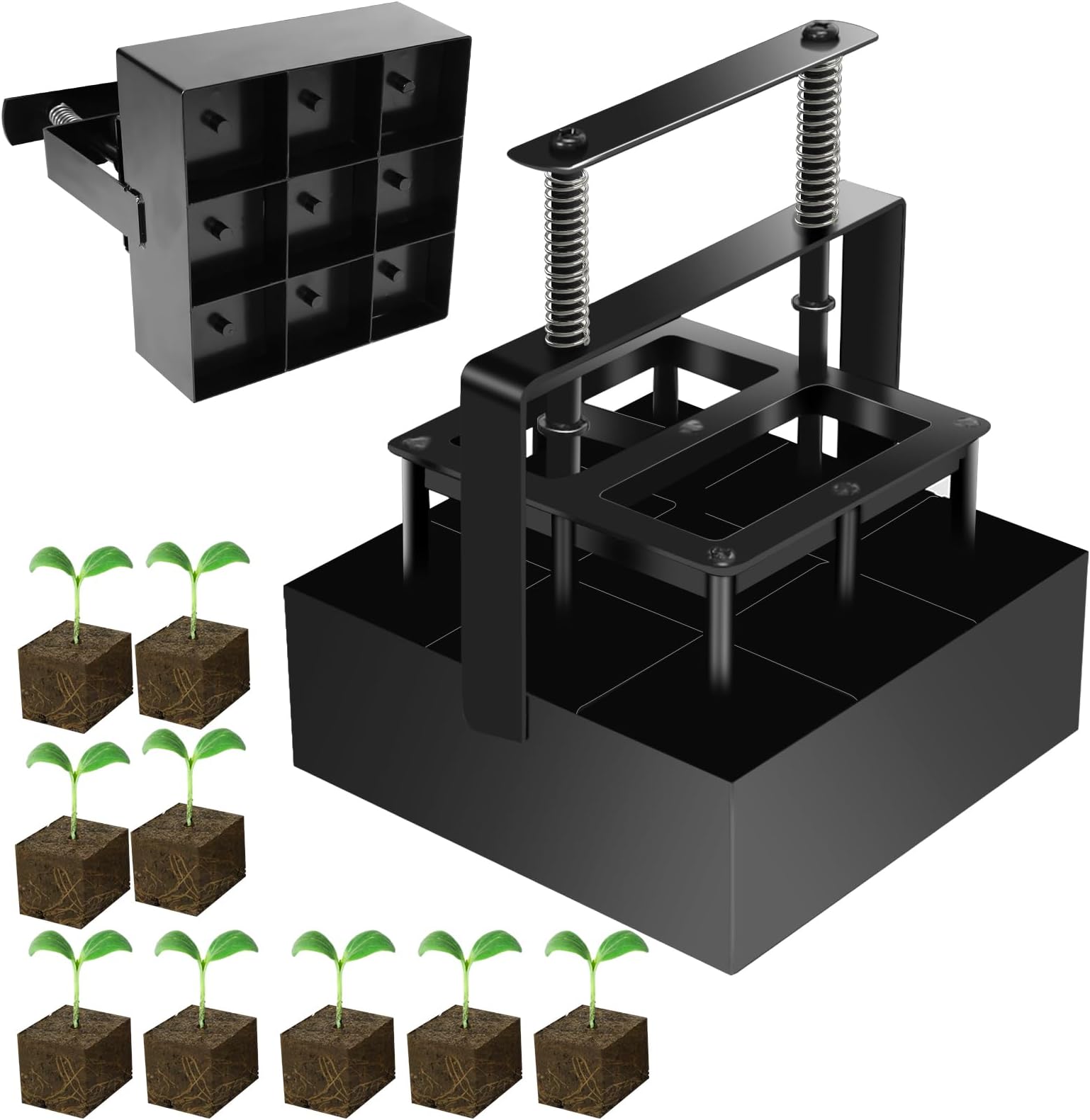 Amazon.com : Soil Block Maker, 2 Inch Seed Blocker 9 Cells Hand Held ...