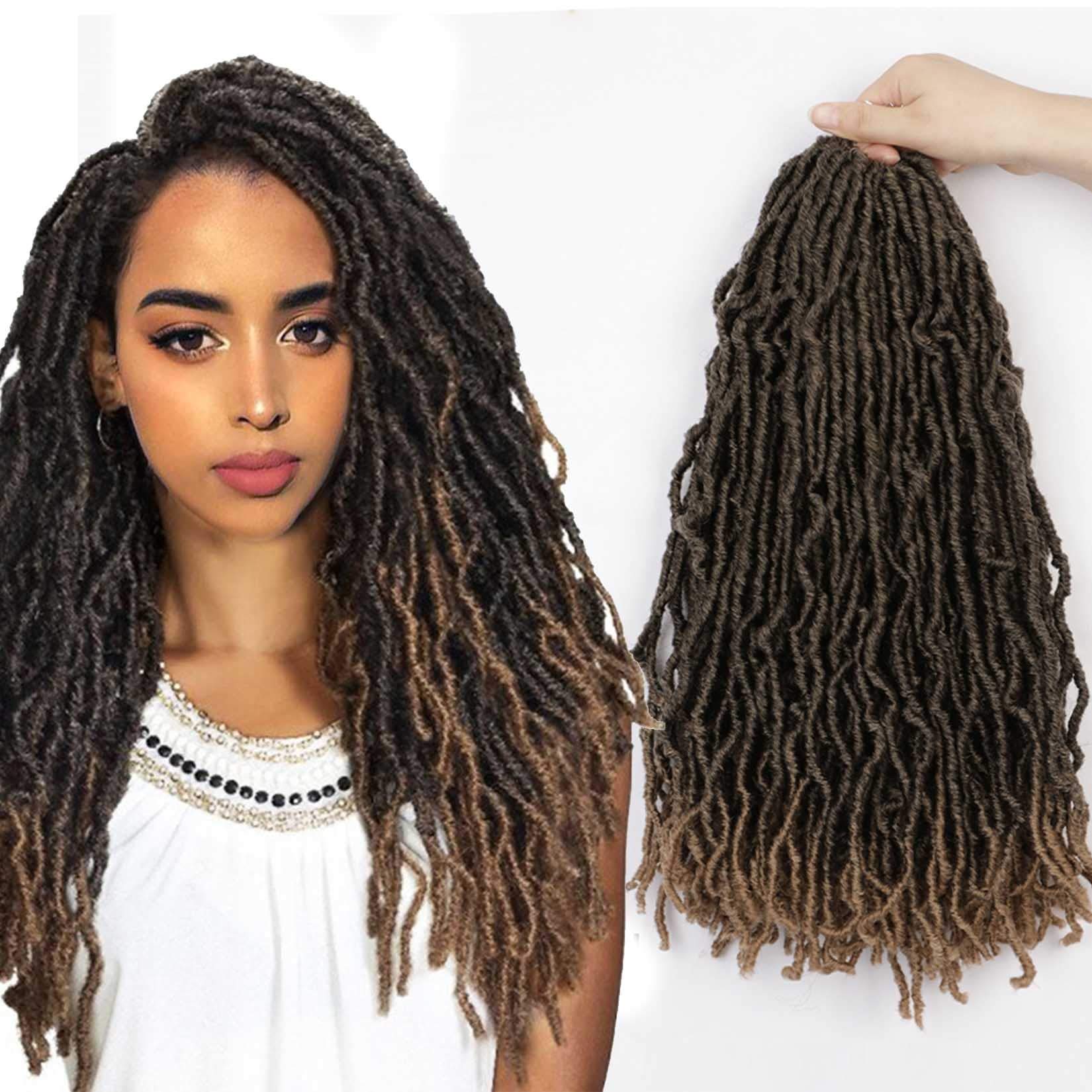 Buy Lativ 6 Packs Butterfly Locs Nu Locs 18 inch Crochet Hair Goddess ...