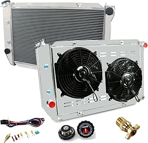 Amazon.com: OzCoolingParts 3 Row Core Aluminum Radiator + 2 x 12" Fan w/Shroud Replacement for ...