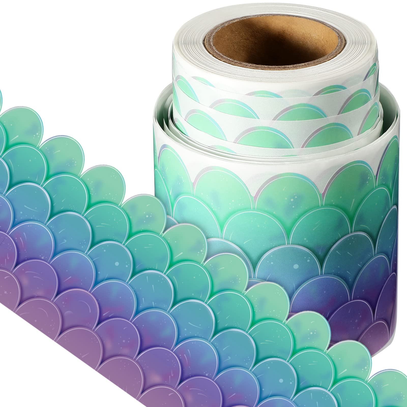 Ocean Bulletin Board Border Mermaid Scallops Self Adhesive Border Trim ...