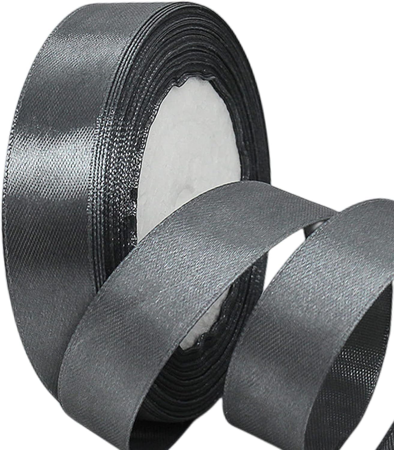 POPOYU Dark Grey Satin Ribbon 20mm for Gift Wrapping,23 Meters Grey ...