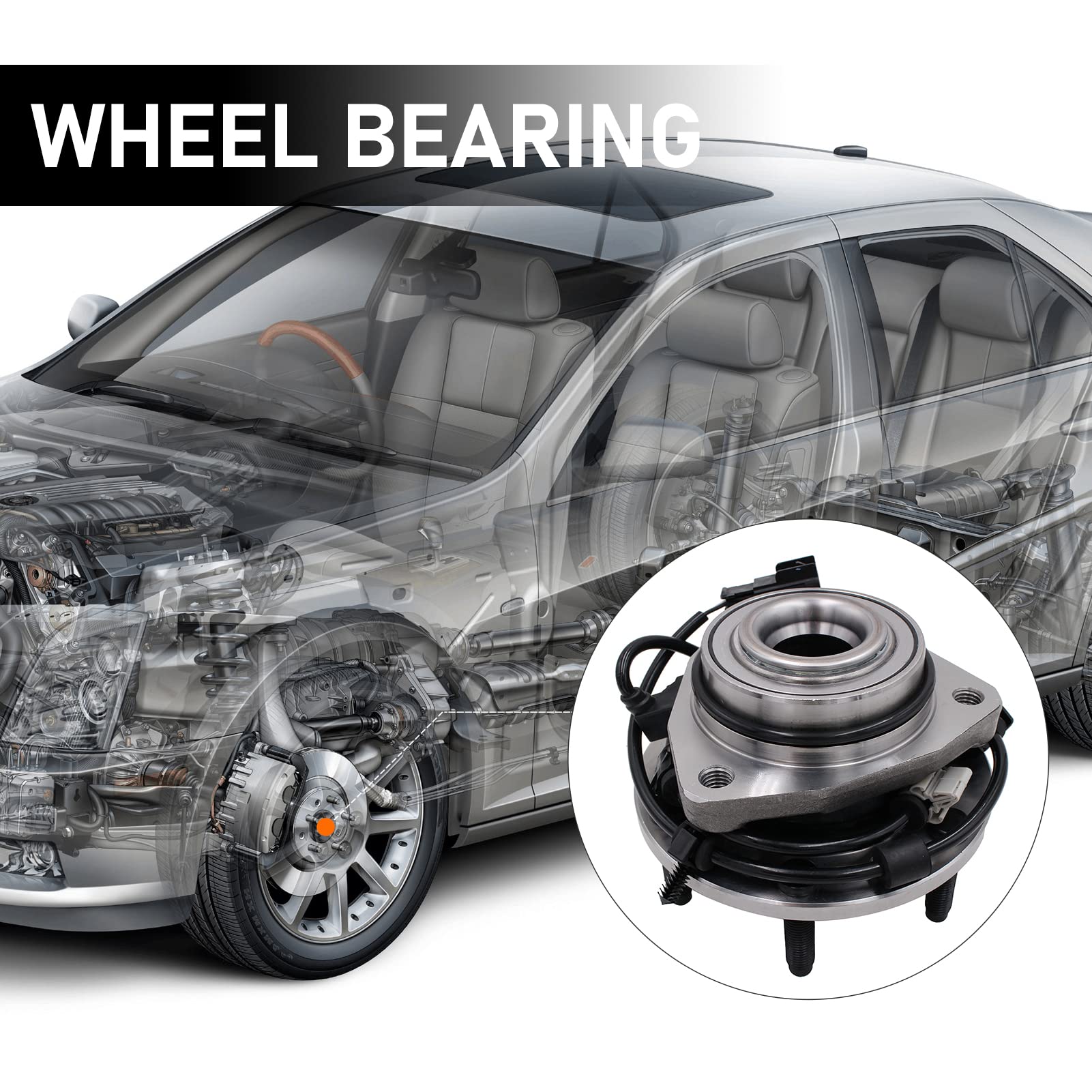 MACEL 513188 Front Wheel Hub Bearing Assembly Compatible with 02-09 ...