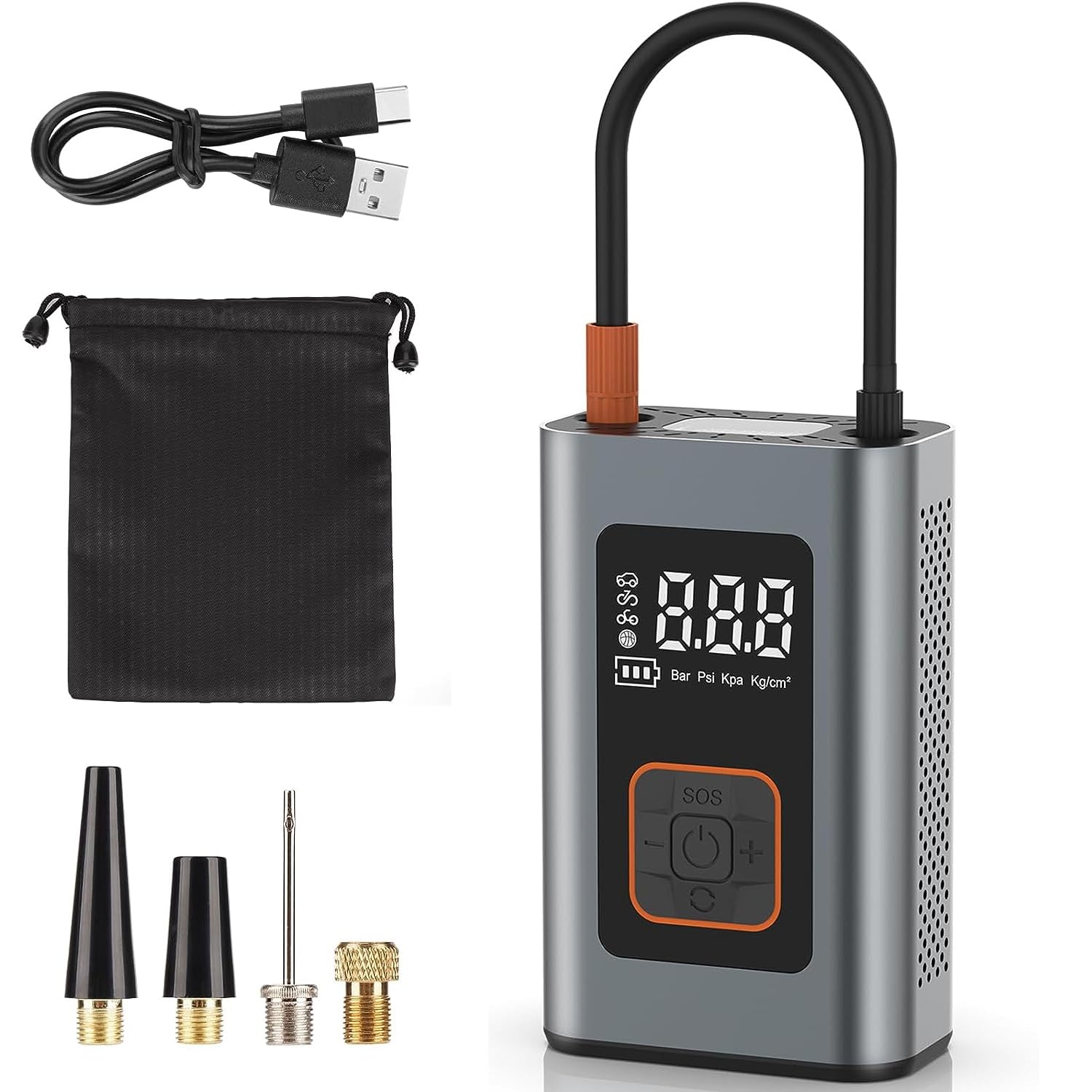 Buy Portable Rechargeable Car Air Compressor 150PSI, Automatic Air Pump ...