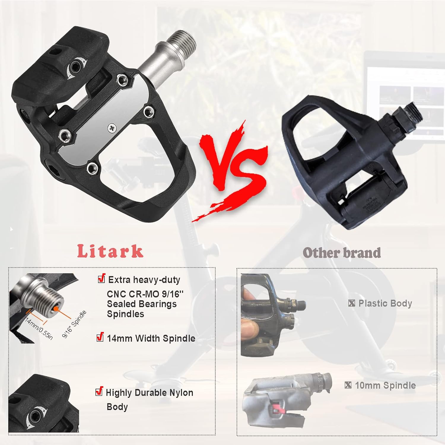 3 in 1 Bicycle Pedals for Peloton Bike with Look Delta Cleats & Free ...