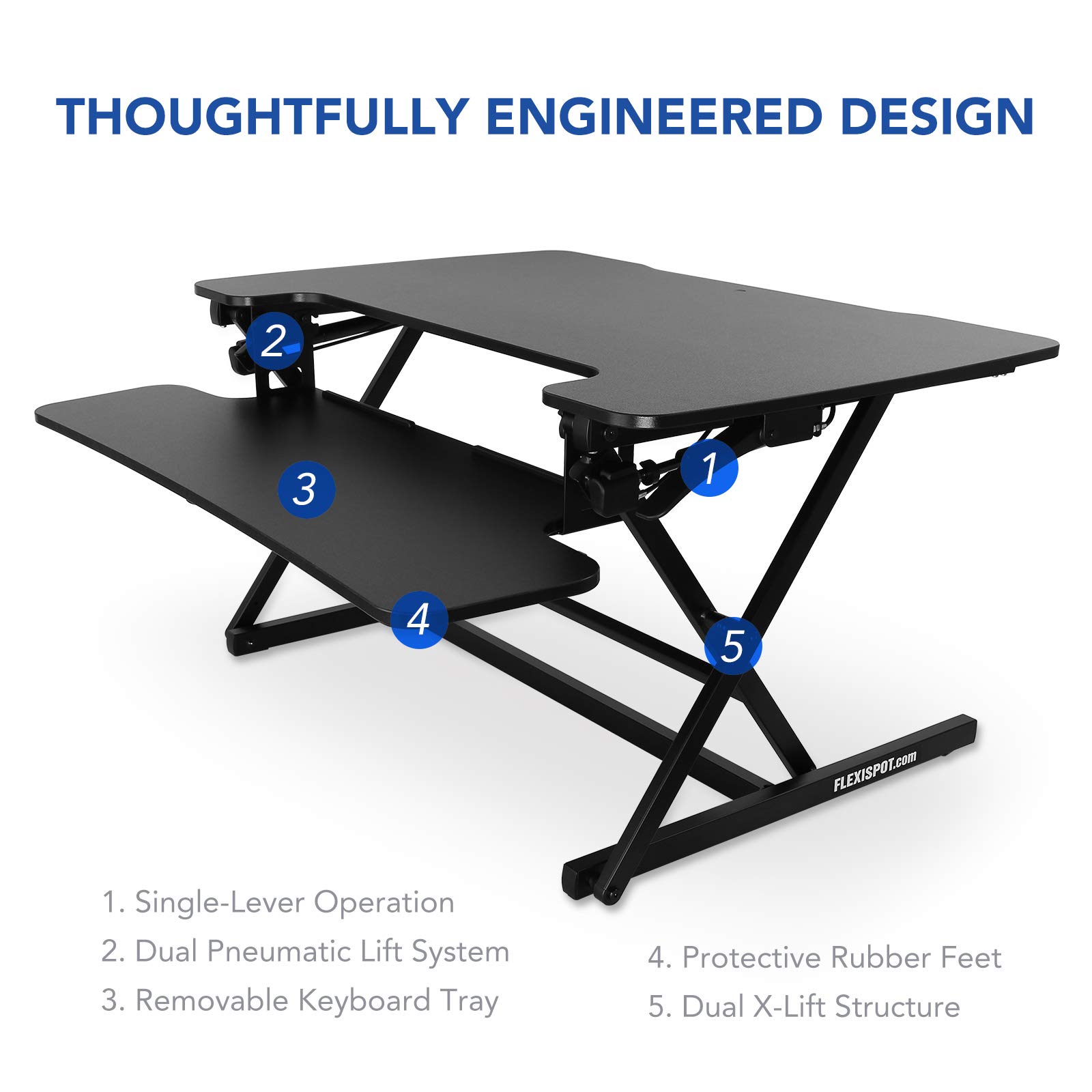 FlexiSpot Standing Desk Riser- 35" Height Adjustable Desk Tabletop ...