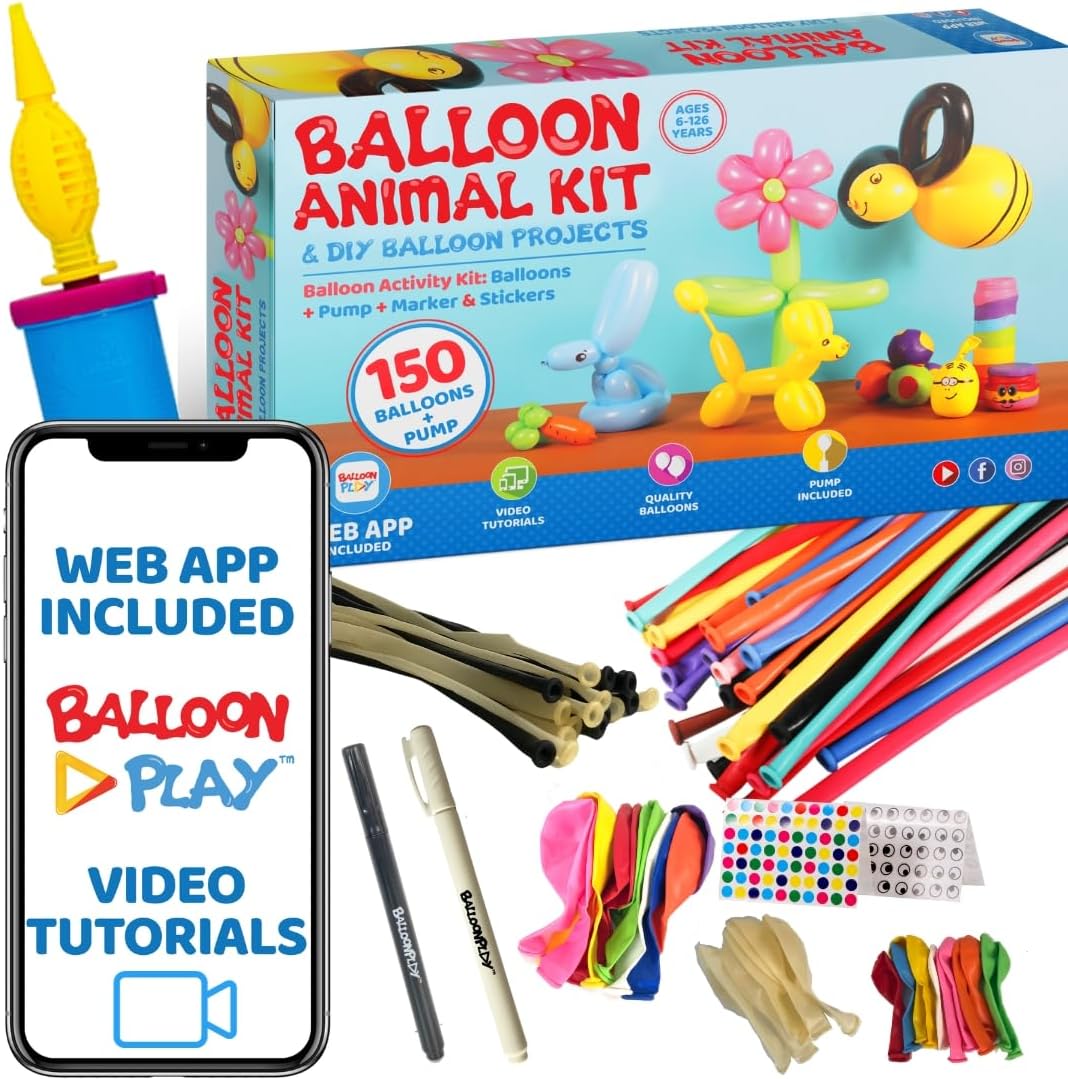 Amazon.com: Deluxe Balloon Animal Kit with Web App 150 Balloons Balloon ...