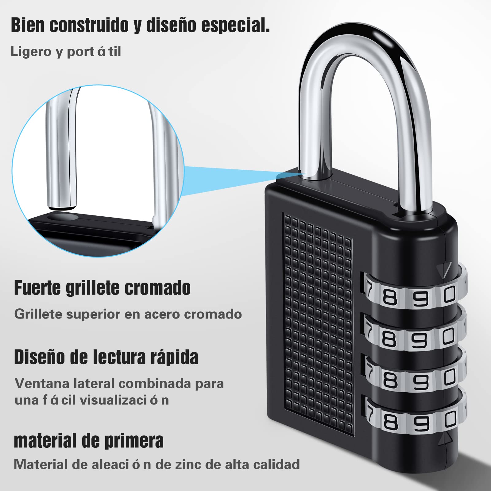 Vinabo Candado numerico 4 Digits Combination, Numeric Backpacks and ...