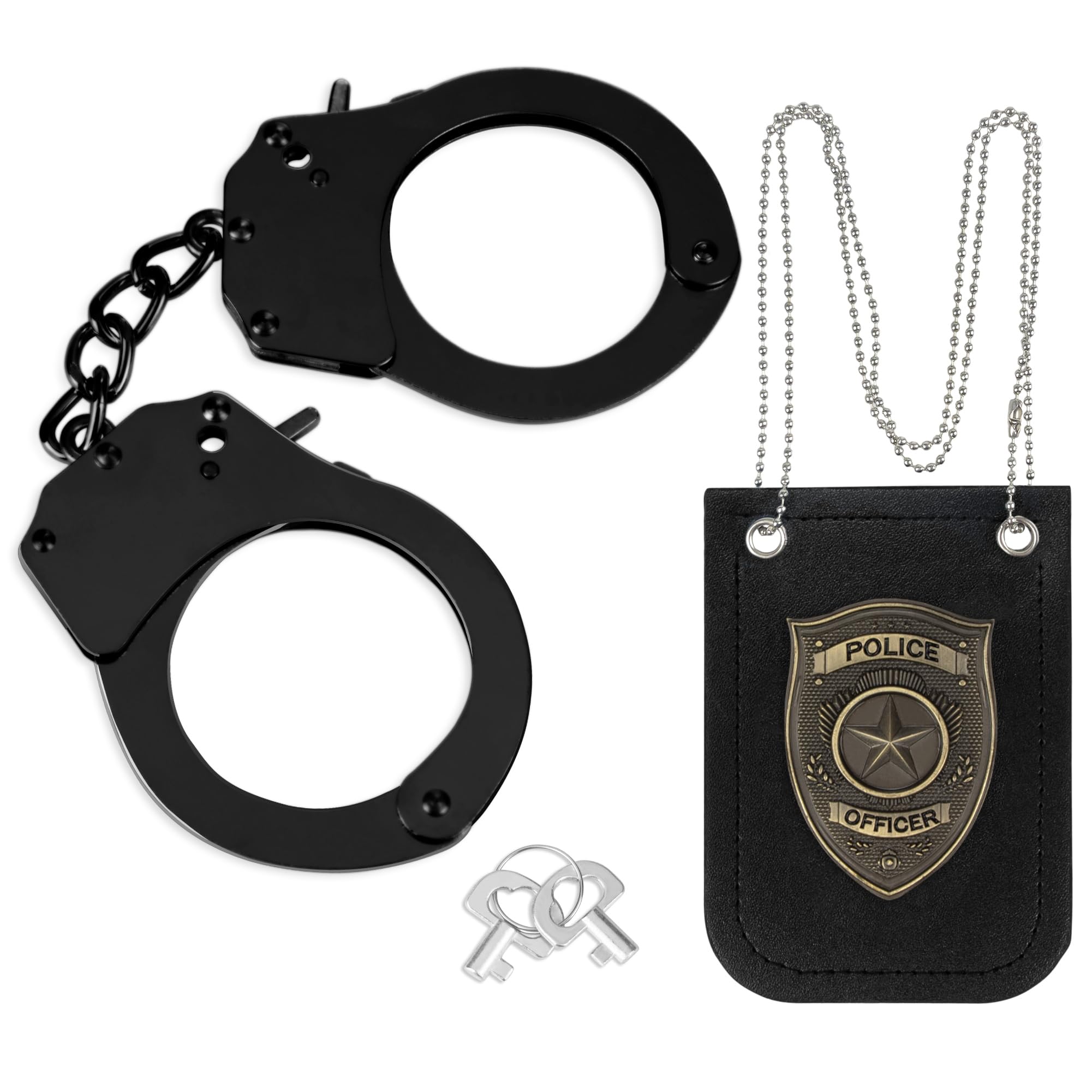 Snapklik.com : HOHAJIU Police Badge And Toy Handcuffs Set For Police ...