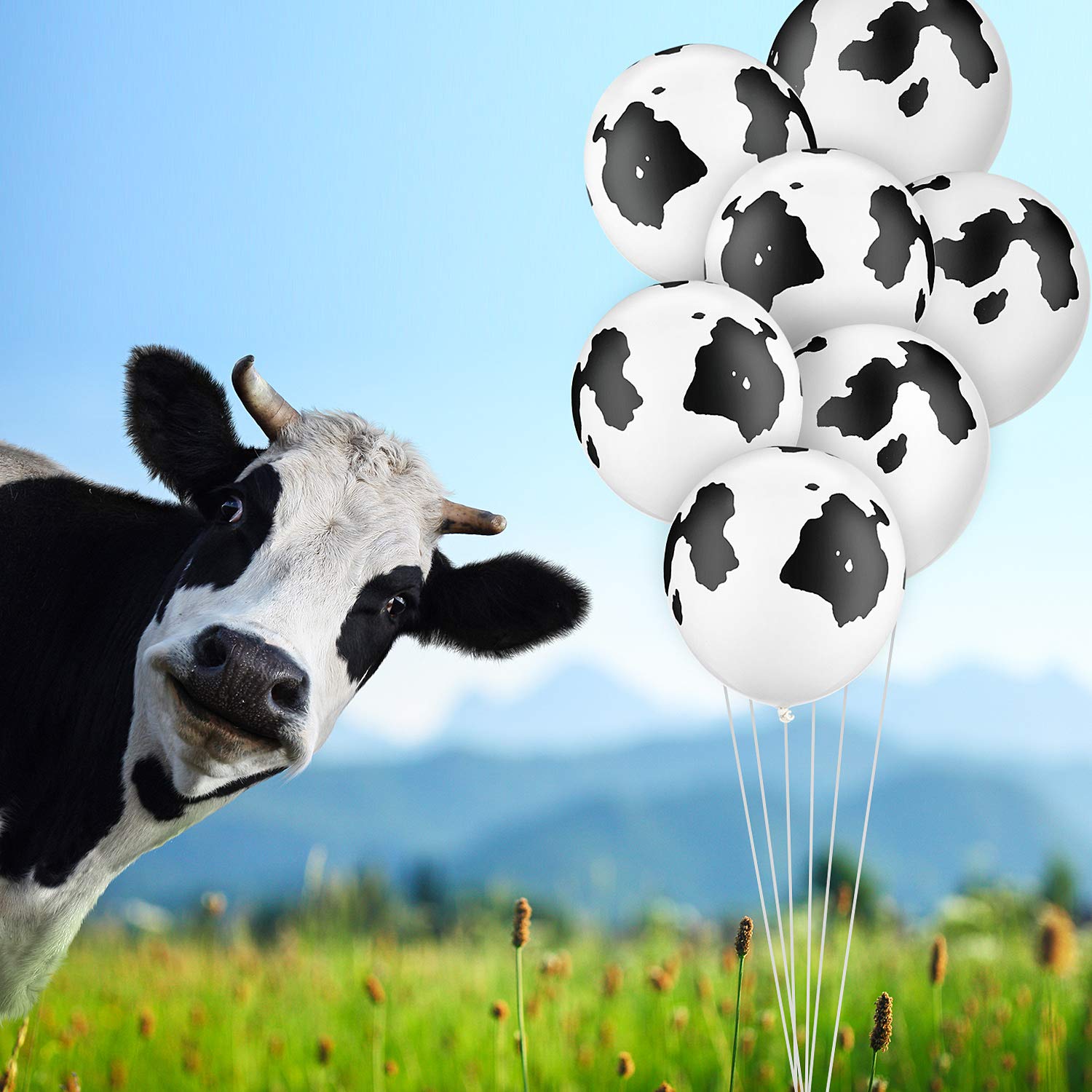 Snapklik.com : 100 Cow Balloons Latex Funny Cowprint Balloons For Cow ...