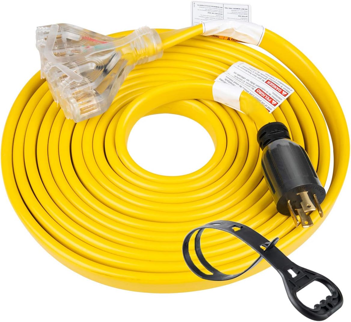 Amazon.com: S7 25 Feet Heavy Duty Generator Adaptor Extension Cord ...