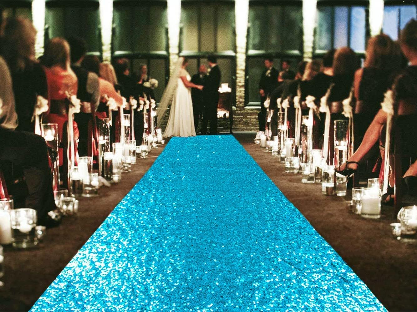 Amazon.com: ShinyBeauty Turquoise Rug Runner Sequin Hallway Aisle ...