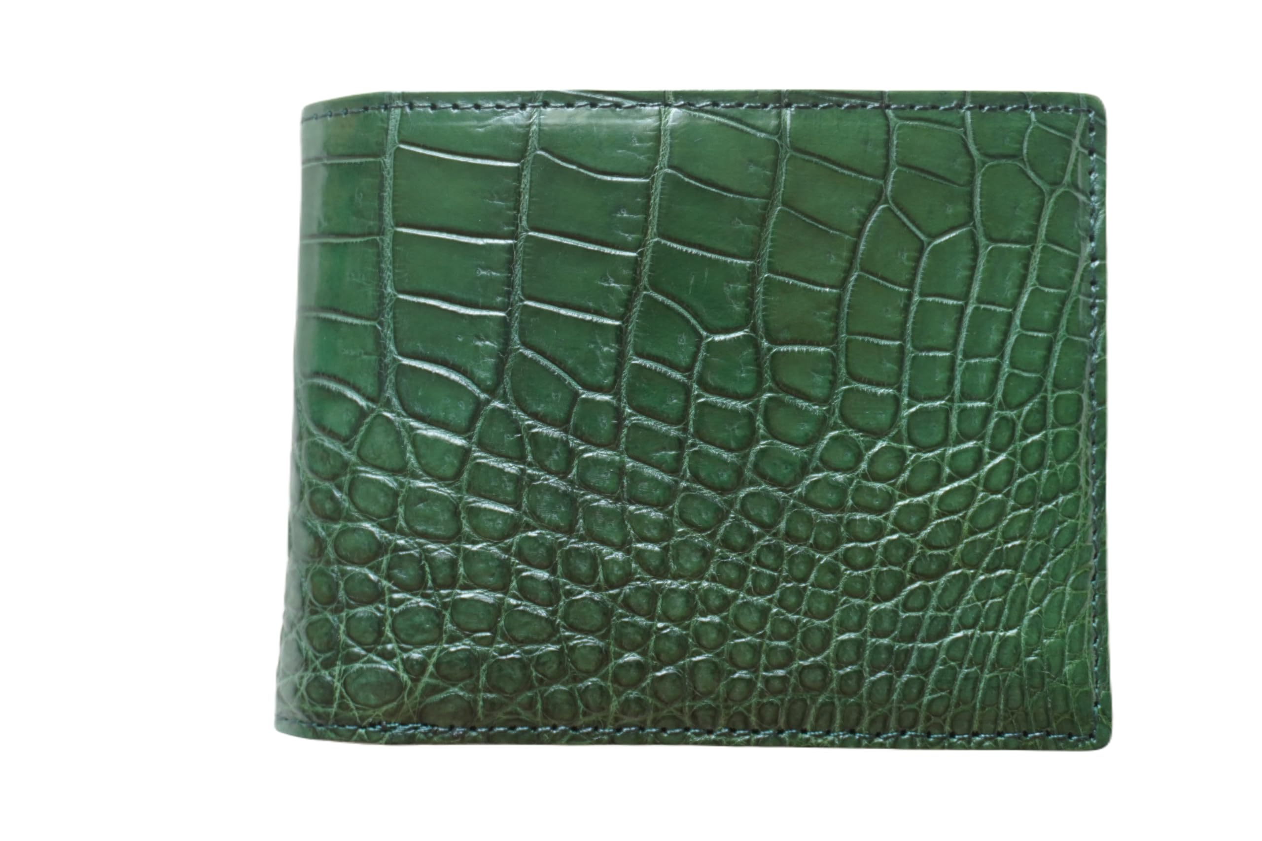 Amazon.com: Green Genuine Belly Alligator Crocodile Men Bifold Wallet ...