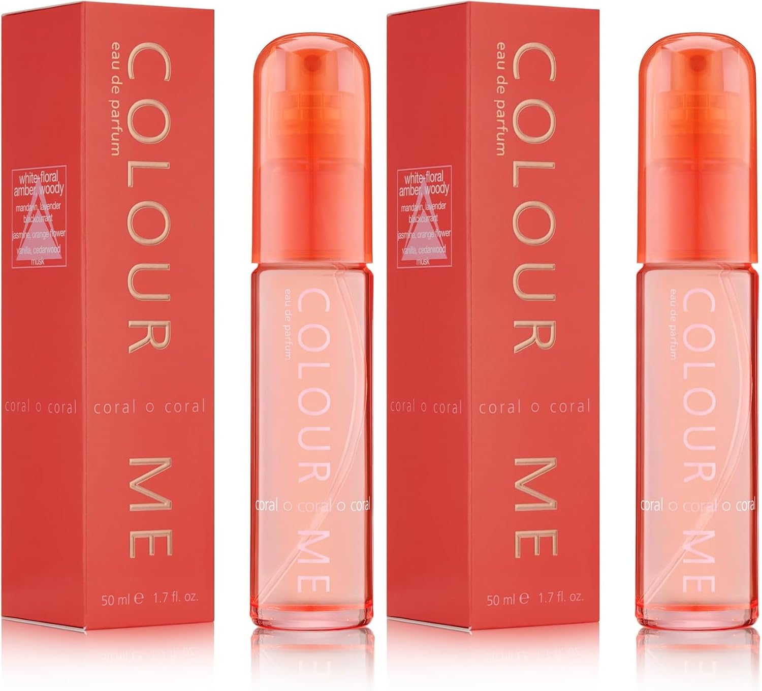COLOUR ME Coral Perfume for Women. 50ml Eau de Parfum. Long-Lasting ...
