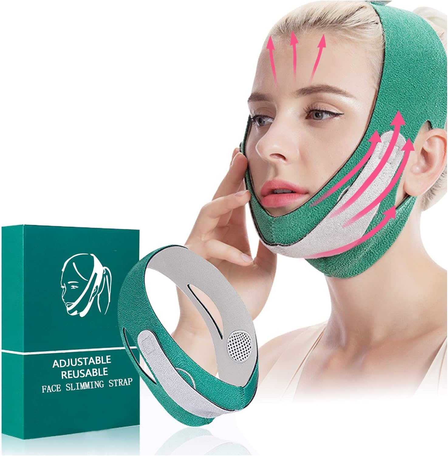 SWAMINE Chin Reducer Face Slimming Belt - V-Shape Face Masks for Double ...
