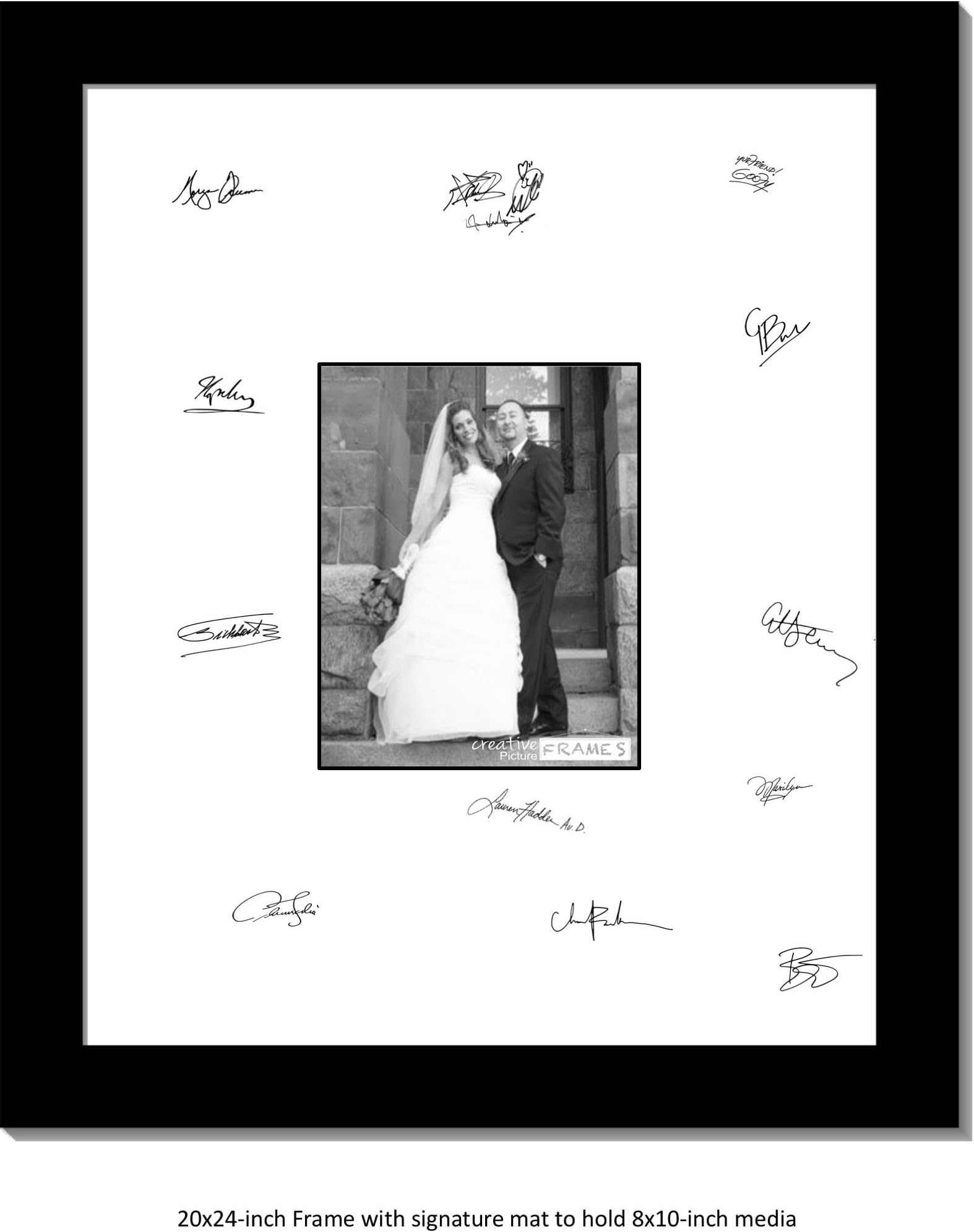 Amazon.com - 16x20 Wedding Guest Signature Mat | Displays 5x7 Photo ...