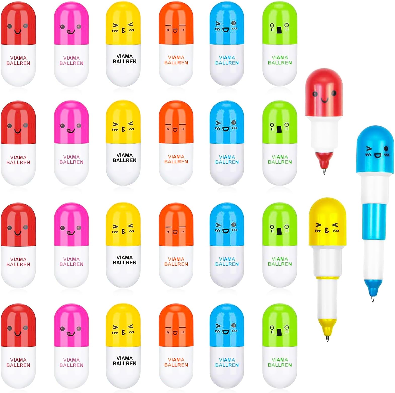 MFUOE 6 PCS Ballpoint Pens Colorful Bowling Ballpoint Pens Short Mini ...