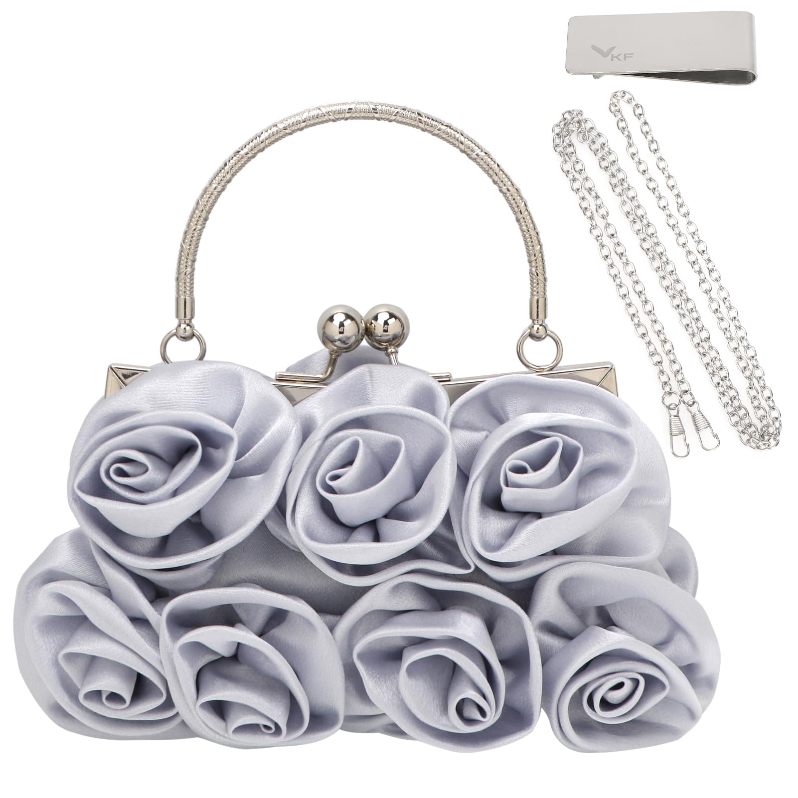 Snapklik.com : Kilofly Missy K 7 Roses Clutch Purse, Satin