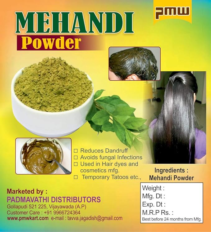 Buy Pmw - Natural Mehandi Powder - Henna Powder - Gorintaku - For Skin ...