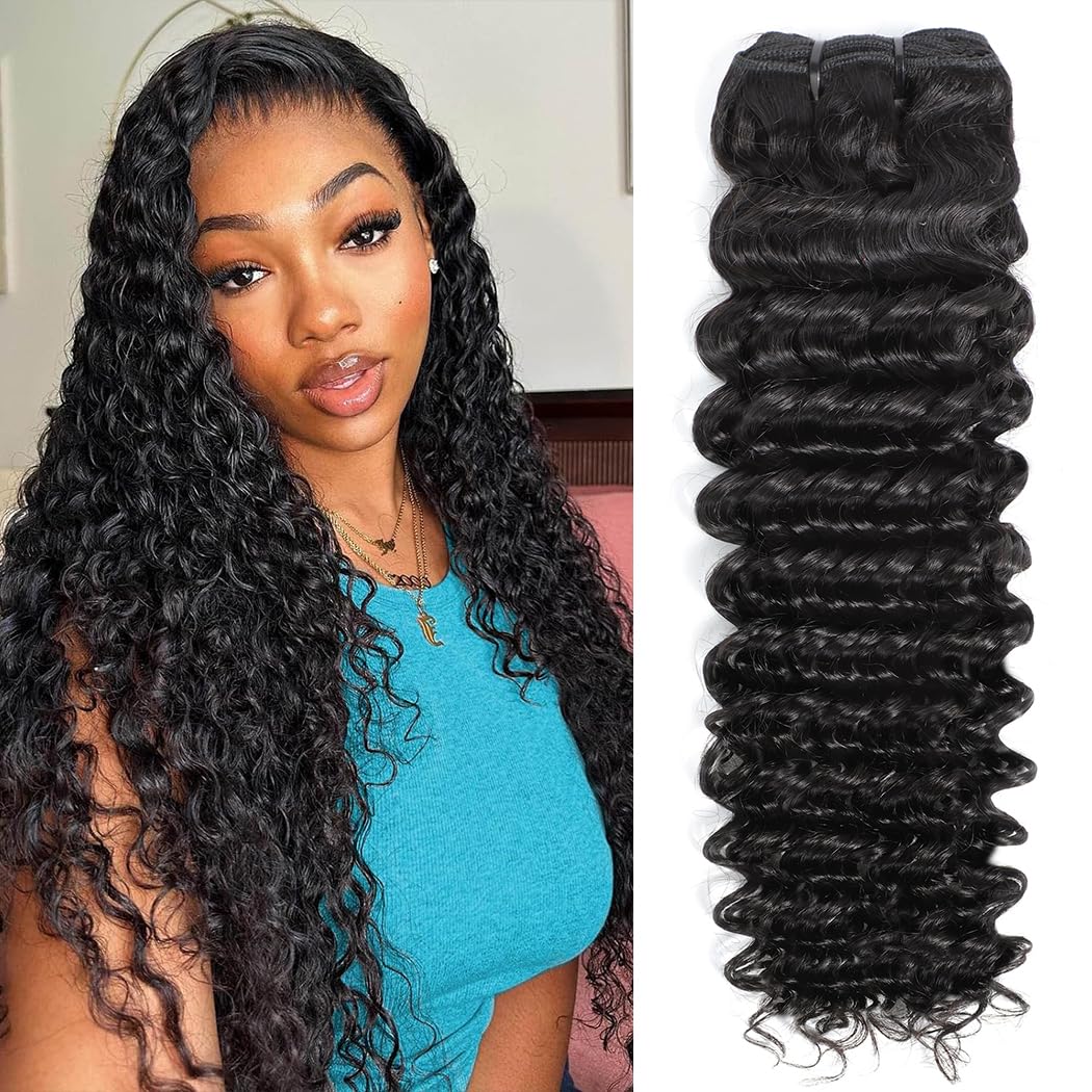 Amazon.com : Deep Wave Bundles Human Hair 1 Bundle Brazilian Water Wave ...