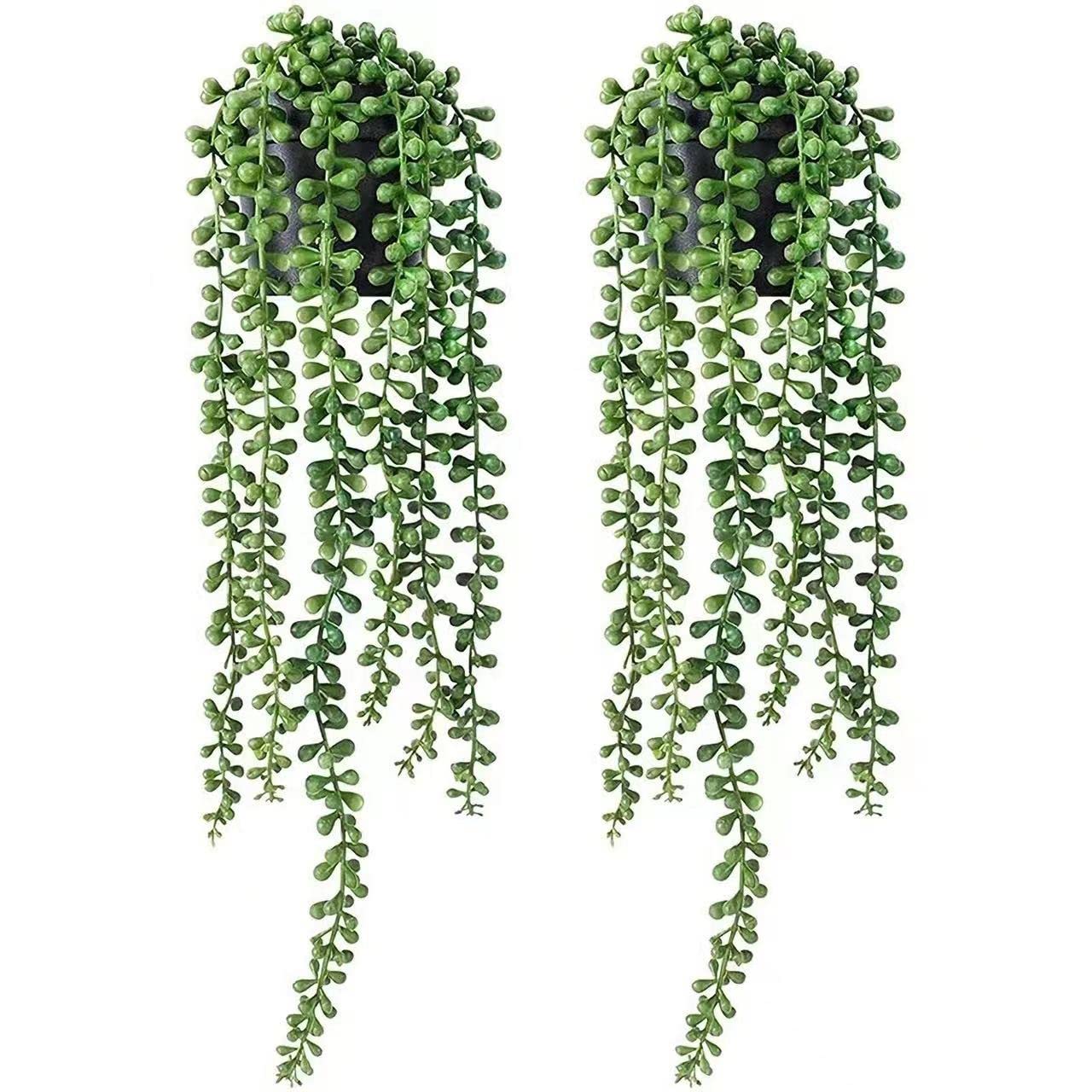 Amazon.com: JHLAYKG Artificial Hanging Plants, Potted Greenery Decor ...