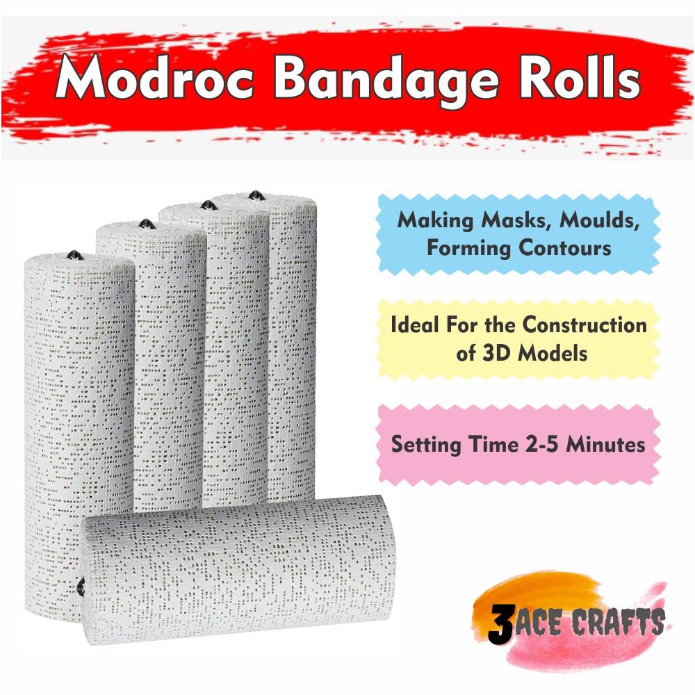 Paper Mache Kit 96 Rolls ModRoc Modrock Plaster Of Paris Bandage 8 Cm ...
