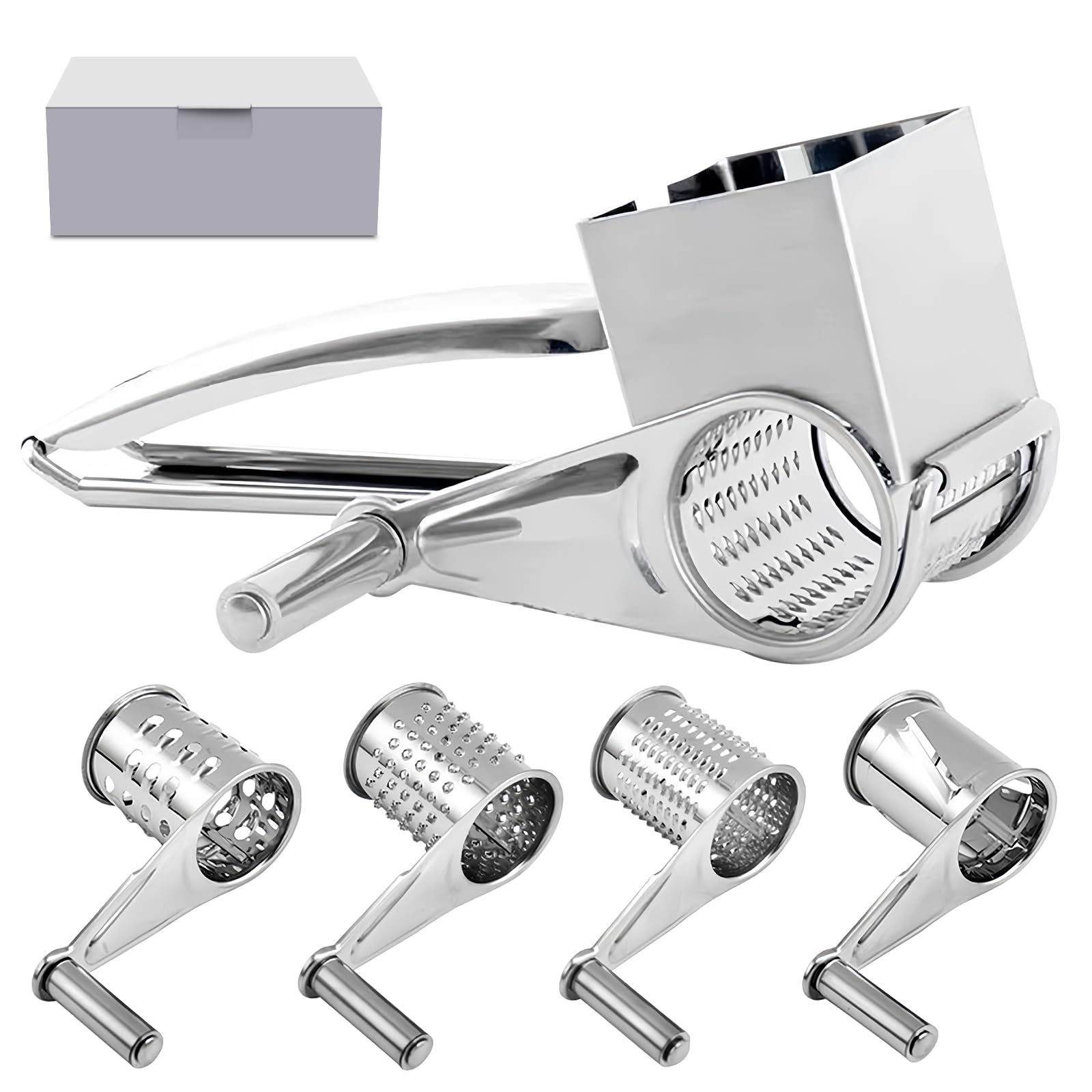 Käsereibe mit Kurbel, Käsereibe Parmesanreibe, Reibe für Gemüse mit 4 ...