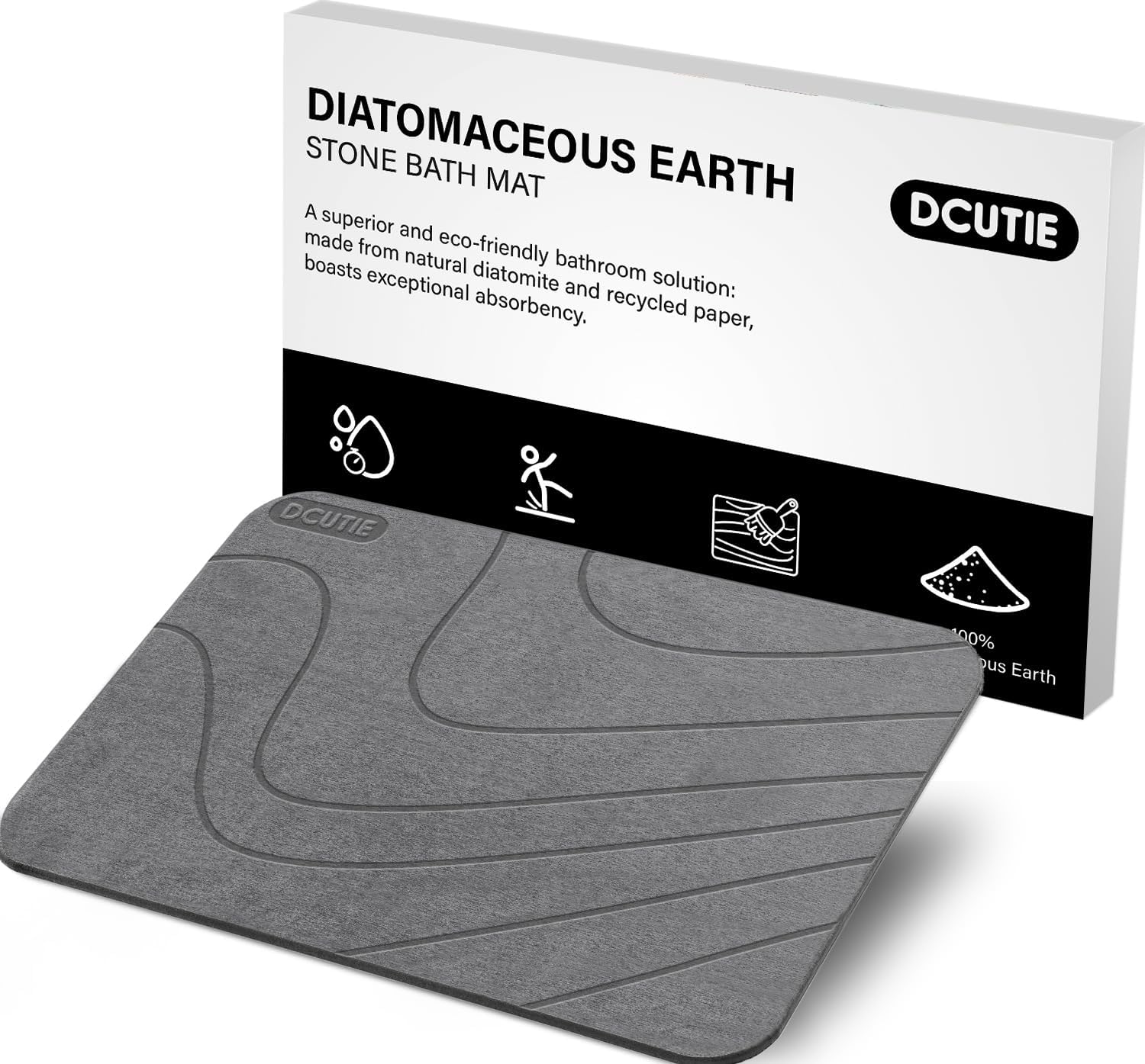 Amazon.com: DCUTIE Stone Bath Mat - Diatomaceous Earth Bath Mat, Non ...