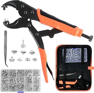Amazon.com: 60 Sets Snap Fastener Tool Kit-Adjustable Snap Pliers for ...