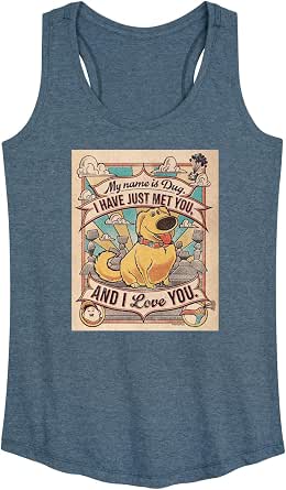 Amazon.com: Disney Up - My Name is Dug - Women's Racerback Tank Top ...