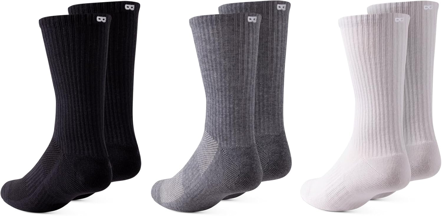 Amazon.com: Pair of Thieves BOWO Cushion Crew Socks – 3 Pack Grey ...