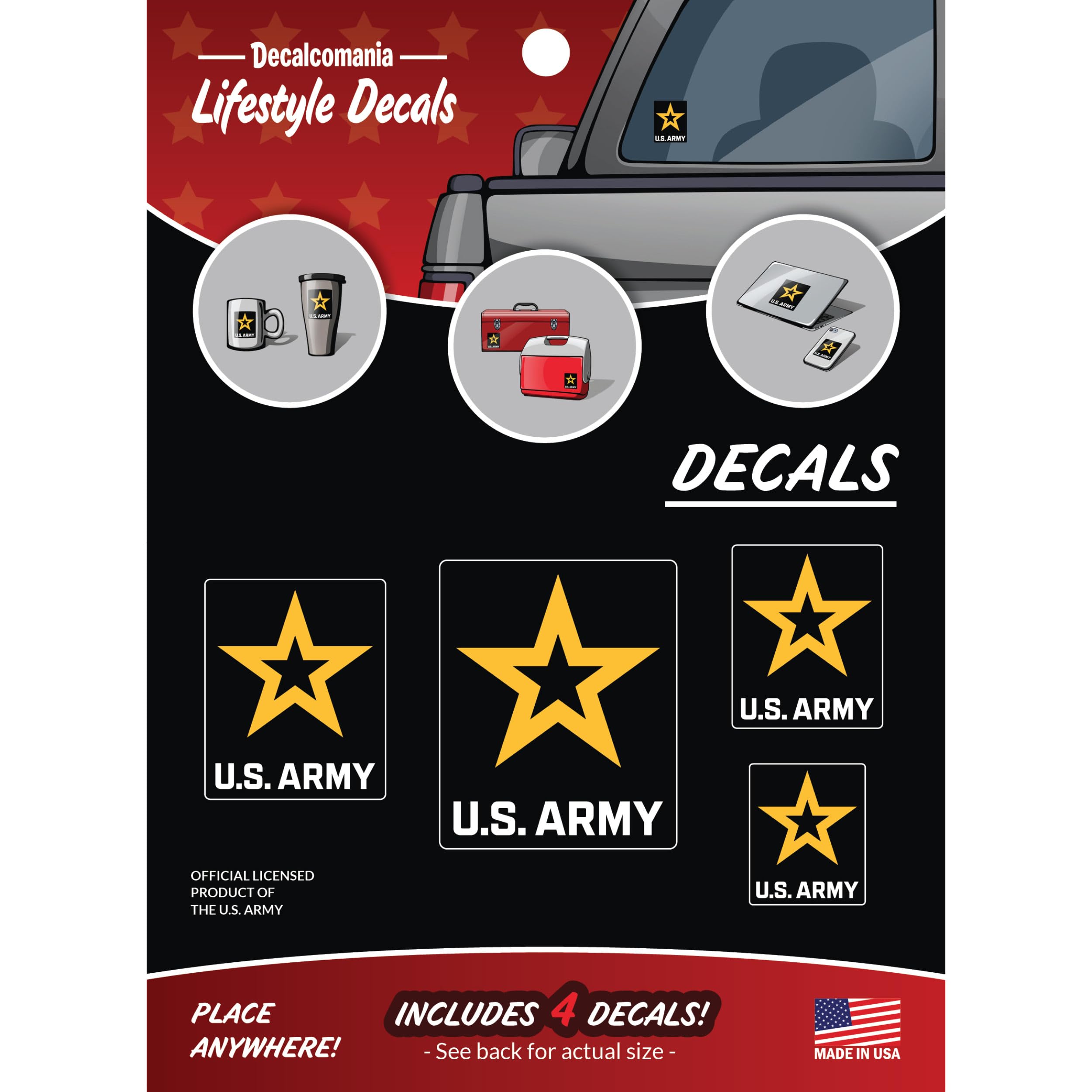 Amazon.com - US Army New Star Logo Decals - Set of 4 US Army Stickers ...
