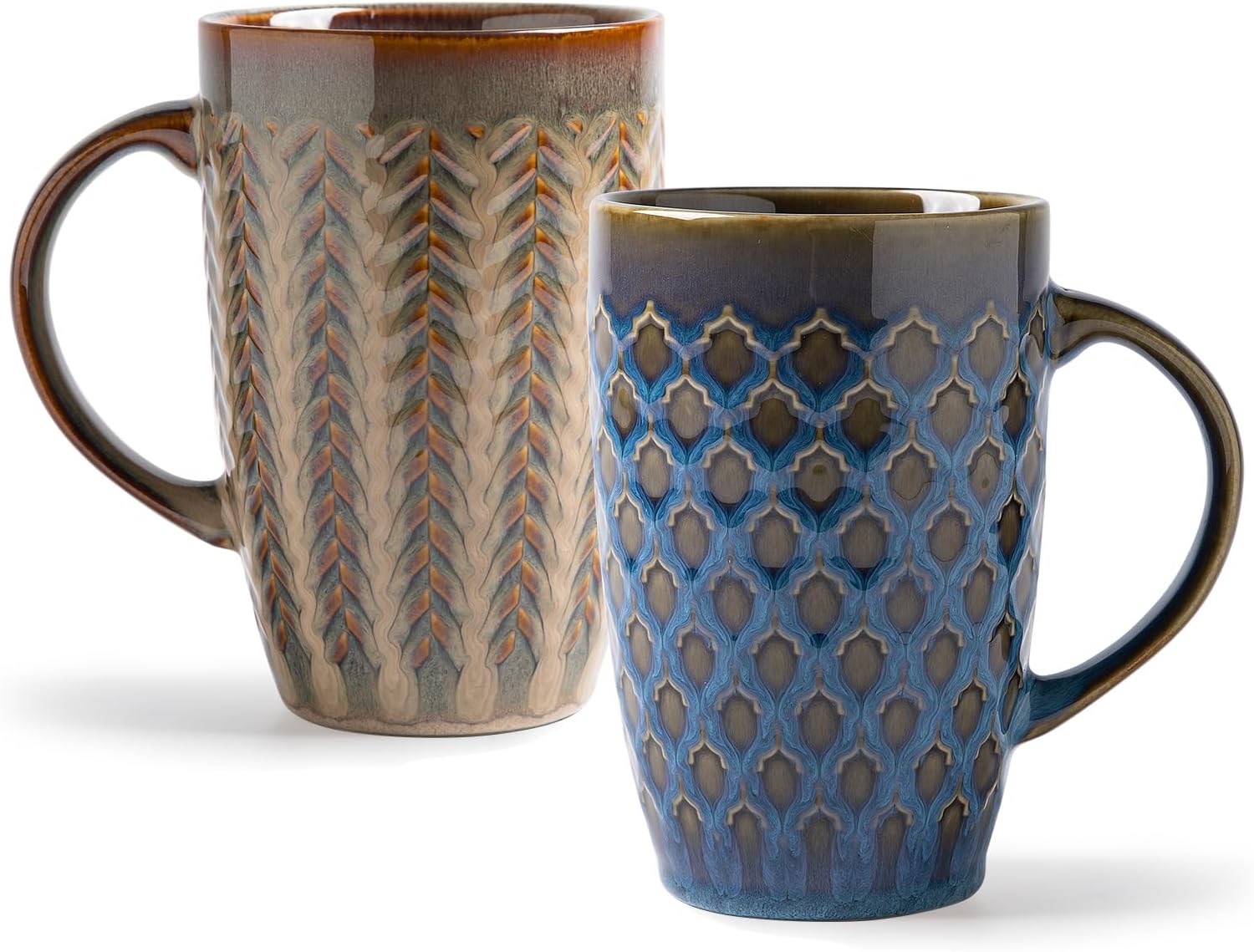 Amazon.com | MONITO 21 OZ Coffee Mugs Set of 2, Large Ceramic Coffee ...