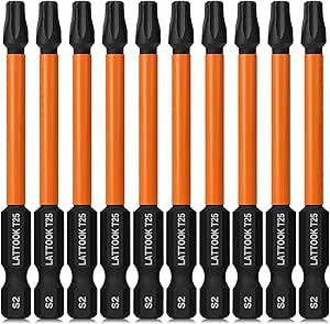 Amazon.com: T25 Torx Bits, LATTOOK 10PCS T25 Impact Security Torx Bit Set Tamper Resistant Star ...