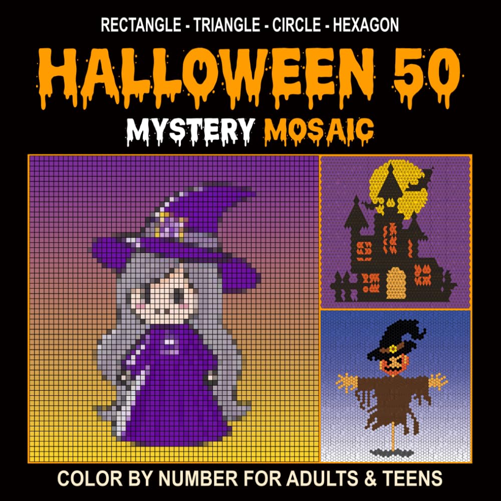 Amazon.com: Halloween Mystery Mosaic Color by Number for Adults: 50 ...