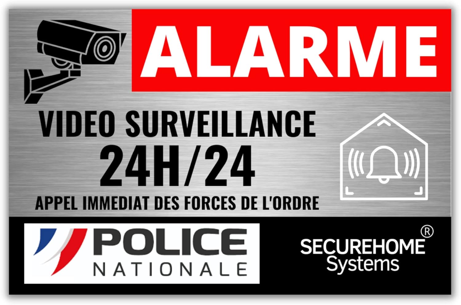 SecureHome Systems - Lot de 8 autocollants effet alu dissuasifs vol ...