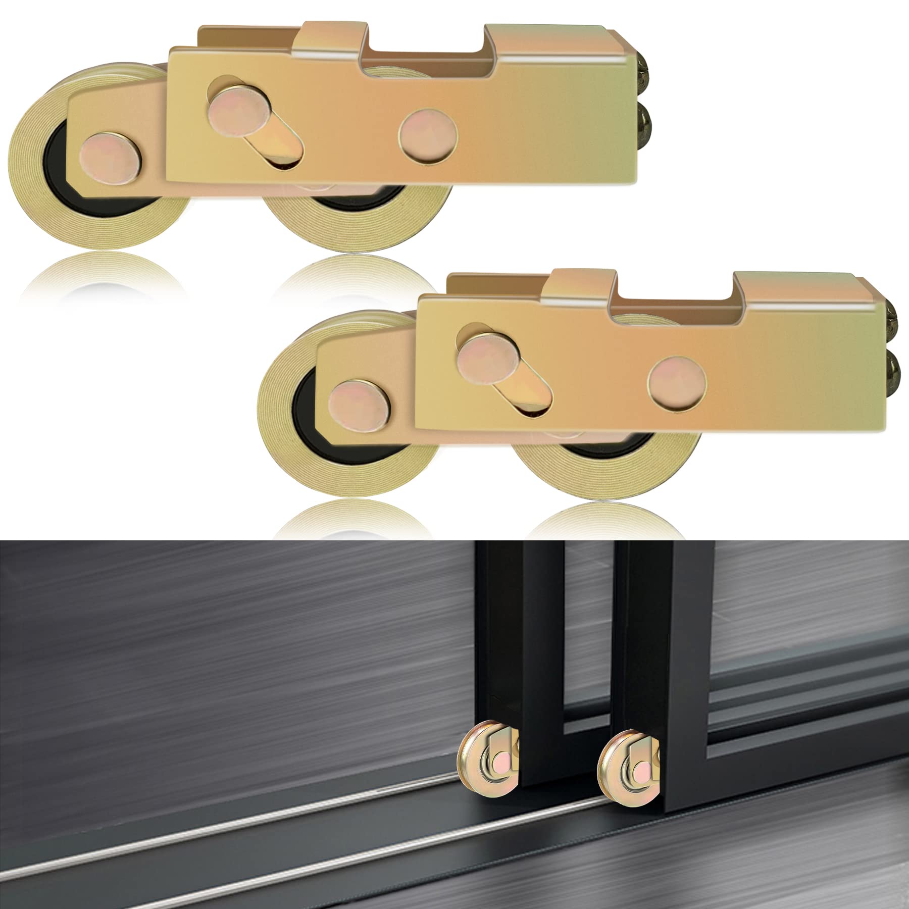 Snapklik.com : Sliding Patio Track Rollers, Heavy Duty 1-1/4 Stainless ...