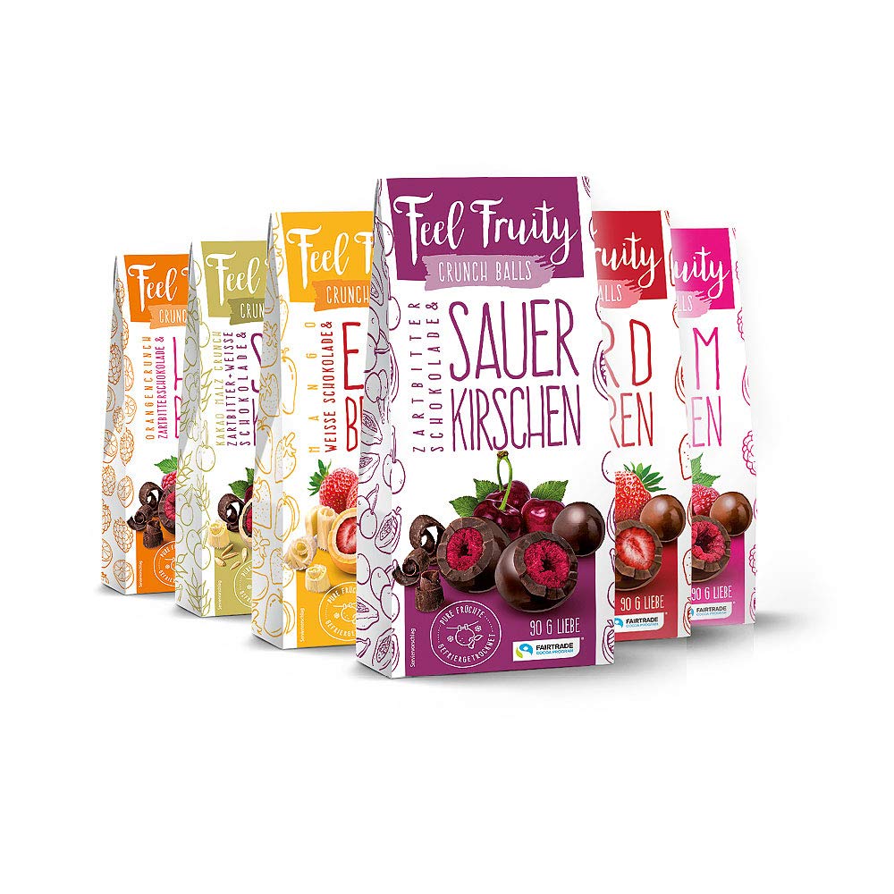 Feel Fruity 6er-Box – Knusprige Frucht-Pralinen im Schokoladenmantel ...