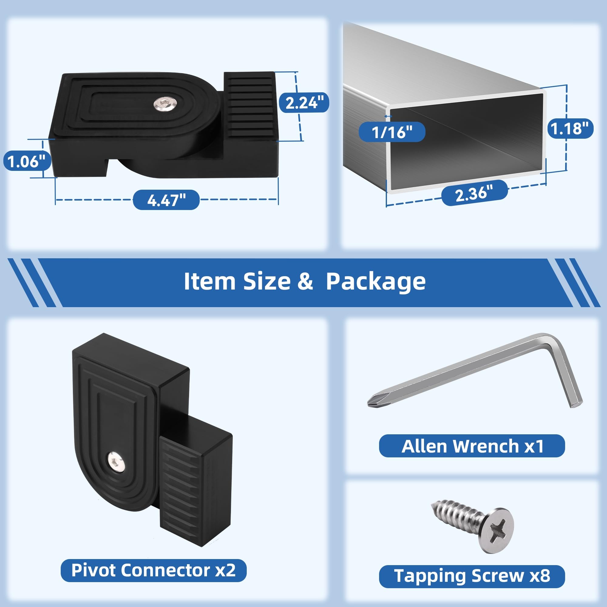 Snapklik.com : Railing Accessories, 2 Pack Level Pivot Handrail ...