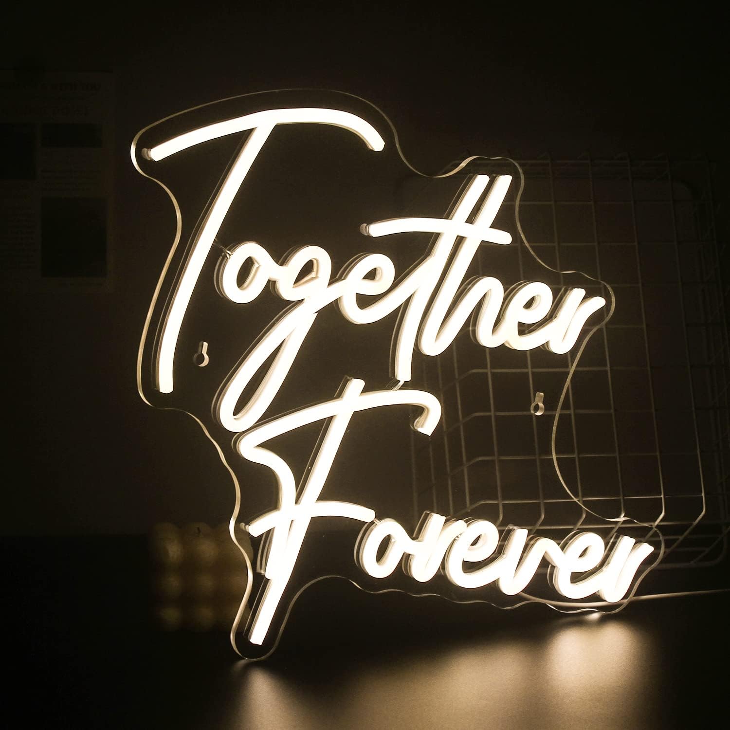 SIGNSHIP Together Forever Neon Sign, Warm White LED Neon Light for Wall ...