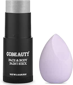 CCbeauty Metallic Silver Face Paint Stick,Glitter Face Painting Kit ...